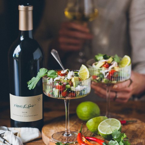 Recipe: Tender squid ceviche with with Spier Frans K. Smit White | wine ...