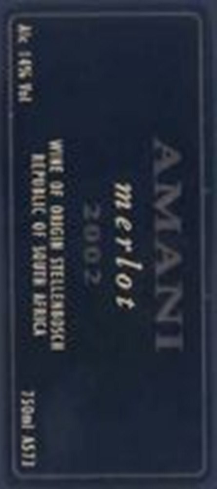 Amani Merlot 2003 | wine.co.za