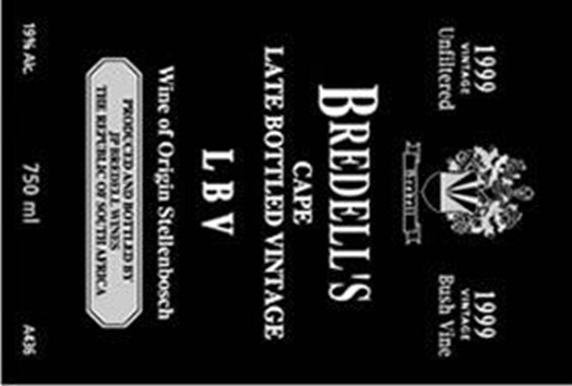 Bredells Late Bottled Vintage (LBV) Port 1999 | wine.co.za