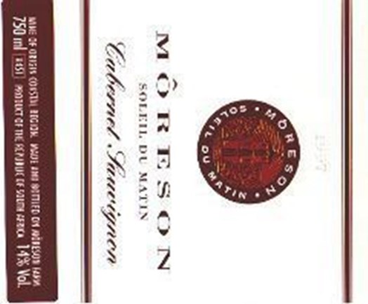 Moreson Soleil Du Matin Cabernet Sauvignon 1996 | wine.co.za