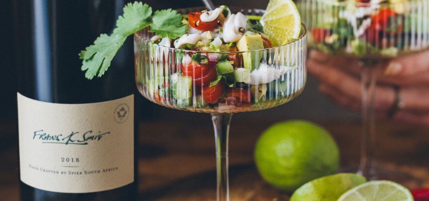Recipe: Tender squid ceviche with with Spier Frans K. Smit White | wine ...